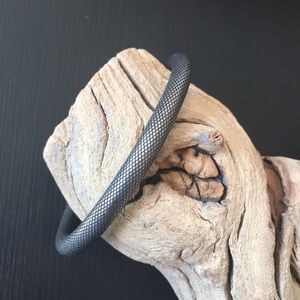 Accessories | Mens Antique Silver Steel Black Fishnet Bracelet | Poshmark